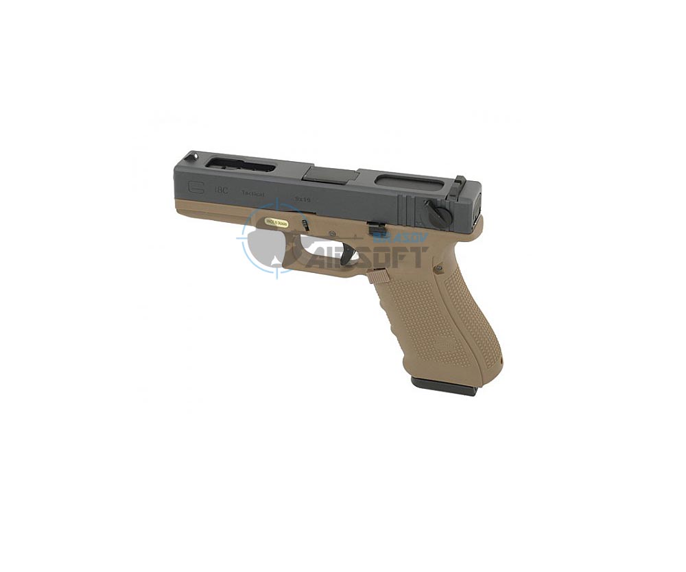Replica pistol Glock 18C GEN.4 Tan GBB WE - Airsoft Brasov